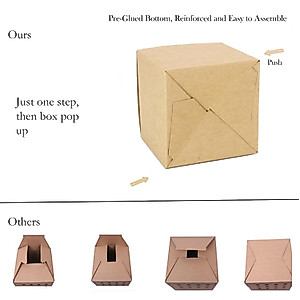 Oletx 25 Pcs Brown Paper Gift Boxes, Small Candy Boxes Bulk, 3x3x3 inch Gift Box with Lids, Goodie Treat Boxes for Party Favors, Birthday Gifts, Wedding Gifts
