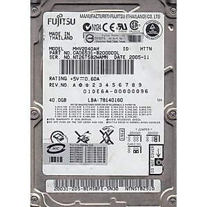 MHV2040AH, PN CA06531-B20000DL, Fujitsu 40GB IDE 2.5 Hard Drive