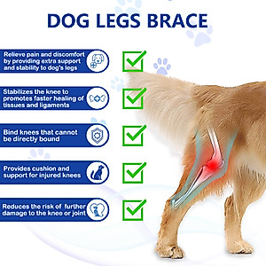 Dog Knee Brace with Side Stabilizers for Dog ACL, Adjustable Canine Shoulder Hip Wraps for Arthritis & Torn CCL, Wound Care & Loss of Stability from Arthritis, Injury & Sprain Protector (XL, Grey)