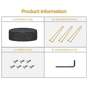 MOOWIND Vanity Stool for Makeup Room Bedroom, Modern Multifunctional Vanity Stools Chair Round Ottoman Velvet Upholstered Seated Foot Rest Dressing Stool with Golden Leg, Side Table End Table,Black