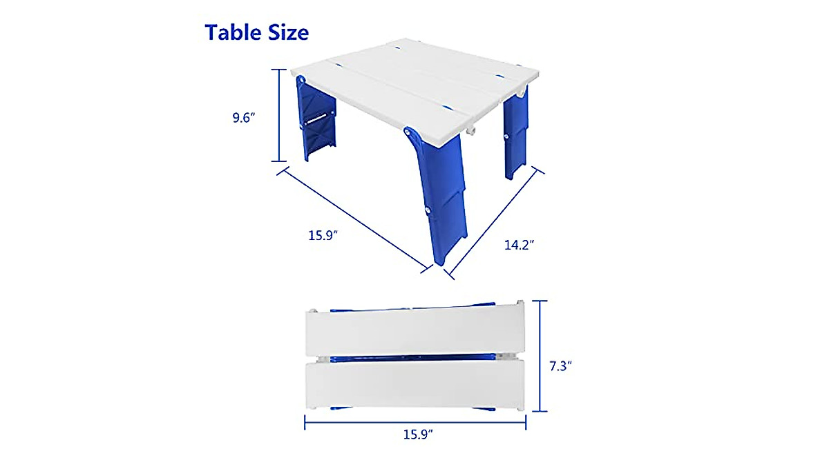 Portable Folding Beach Table for Camping & Picnics - Blue