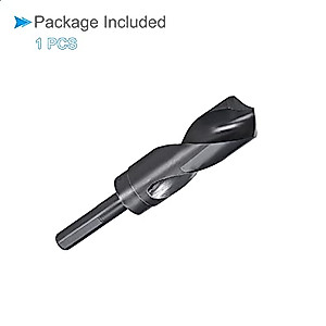 CoCud Reduced Shank Drill Bit, 28.5mm Cutting Edge 1/2" Shank, Nitride Coated High Speed Steel 6542 Twist Drill Bits - (Applications: for Stainless Steel Metal Wood)