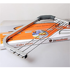 Adjustable Cake Slicer, Stainless Steel 3- Wires Cake Cutter and Leveler Layer Cakes Baking Tool for 20in Cake 20.5x8.7in