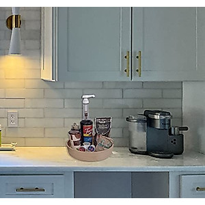 Coffee Syrup Rack- Rotating Syrup Bottle Holder- 9 Bottles Capacity Syrup Organizer-12 inches Lazy Susan for Bottle of Alcohol Oil Sauce- Spinning Tray for Cabinet Kitchen Restaurants Coffee Shops