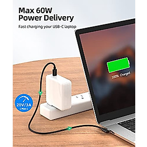 SUNGUY USB C to USB C Cable 1FT [2Pack], Right Angle 90 Degree Type C to C 60W PD Fast Charge Compatible for Samsung Galaxy S21 S20 S10, MacBook Air/Pro, iPad Pro 2020, Pixel 4/3 XL