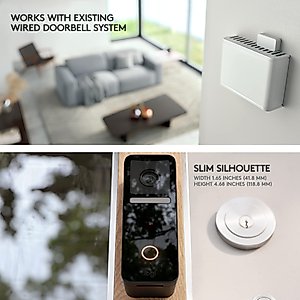 Logitech Circle View Apple HomeKit- enabled Wired Doorbell with Logitech TrueView Video, Face Recognition, Color Night Vision, and Head-to-toe HD Video - Black