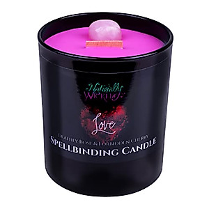Naturally Wicked Spellbinding Candle | Scented Crystal Spell Candle | Inc Unique Candle Gift Box (Love)
