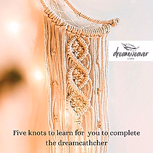 DREAMWEAVER CRAFTS Macramé Moon Dreamcatcher DIY Craft Kit – Make Your Own Bohemian Style Home Décor Wall Hanging – Rewarding Art Project for Teens or Adults