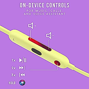 Beats Flex Wireless Portable Bluetooth Earbuds Built-in Microphone - Yuzu Yellow (Renewed)