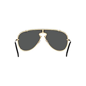 Versace Man Sunglasses Gold Frame, Light Grey Mirror Silver Lenses, 0MM