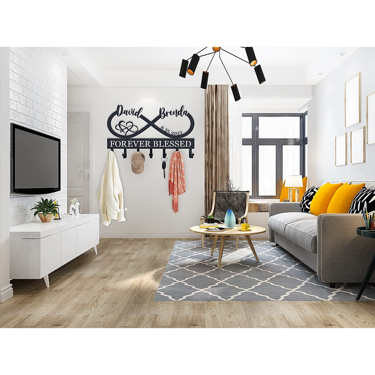 Personalized Key Holder for Wall | Personalized Key Hanger with Family Name | Metal Key Hook | Key Rack| Hooks Rack Kitchen | Custom Key Hanger for Front Door | Kitchen and Home |