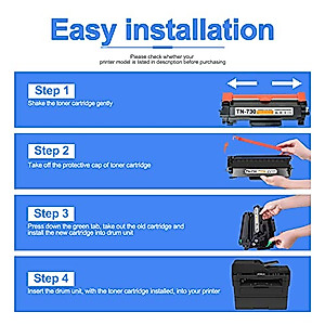 3 Pack Black TN-730 TN730 Toner Cartridge Replacement for Brother 730 to use with MFC-L2710DW HL-L2395DW MFC-L2750DW HL-L2370DW HL-L2390DW DCP-L2550DW HL-L2350DW Printer Ink Cartridge