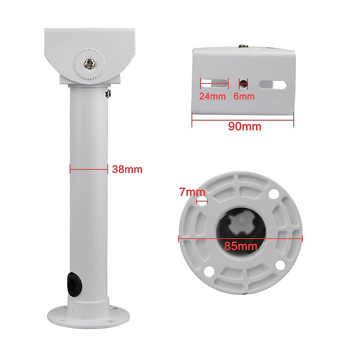 compcctv CCTV Security Camera Mount Bracket, Adjustable Universal Camera Wall Mounting Bracket for CCTV Security Camera/I Mount/Dome Camera/IP Camera/11.8in