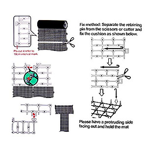 Gardentisan Scat Mat for Cats with Petsafe Plastic Spikes Large Indoor Outdoor Cat Scat Mat 78"x11"