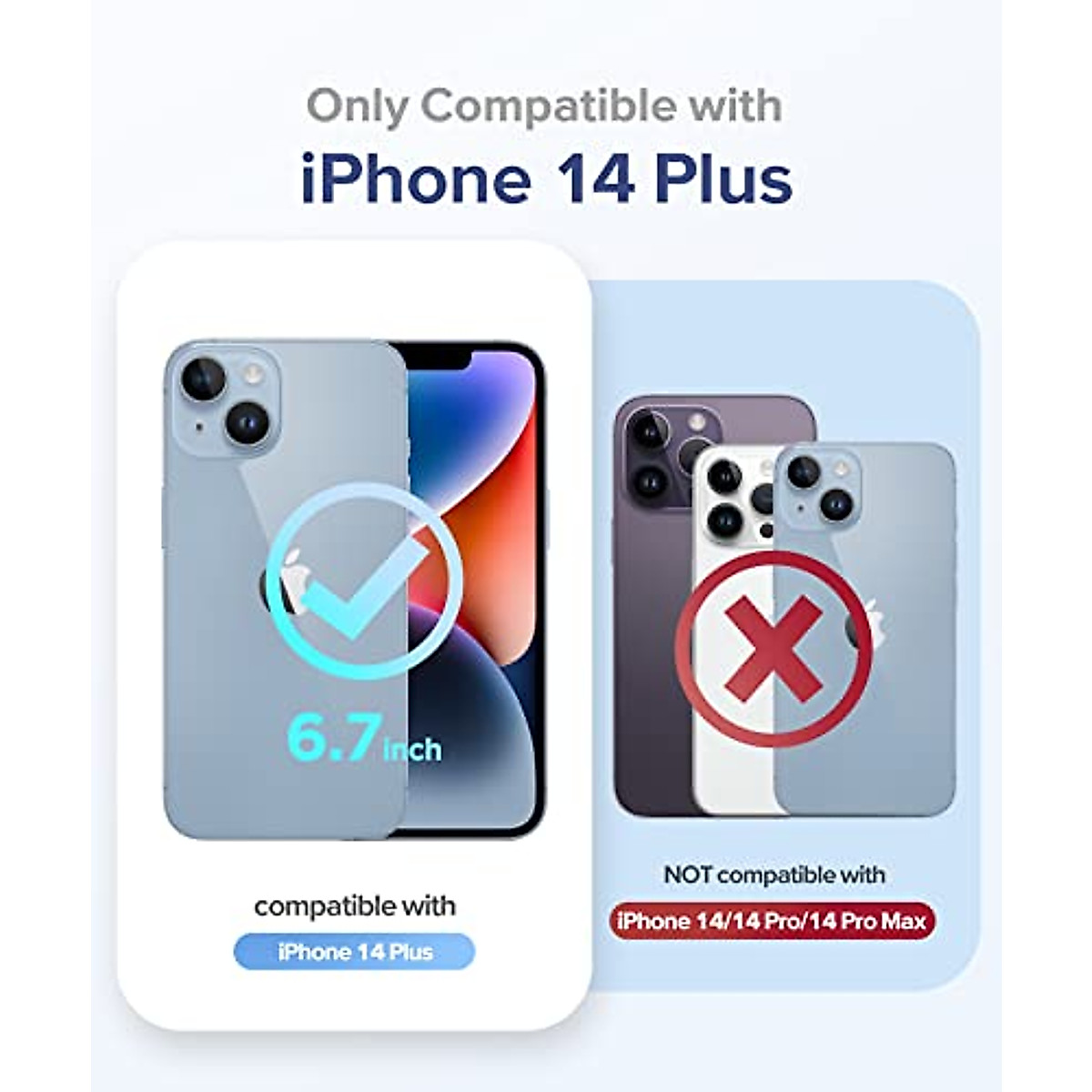 BERFY [5 in 1 for iPhone 14 Plus Case Clear Glitter, with 2X Screen Protector + 2X Camera Lens Protector [Non-Yellowing] Sparkle Bling Hard Shockproof Phone Case for Women Girls 6.7", Shiny Clear