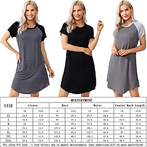 WoMear Women Sleepshirts 3 in 1 Delivery/Labor/Maternity/Nursing Nightgown Short Sleeve Breastfeeding Sleep Dress Pure Black L