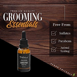 Opulent Essentials Beard Oil, Beard Growth Softener Moisturizer Conditioner, Bamboo Teak Scent
