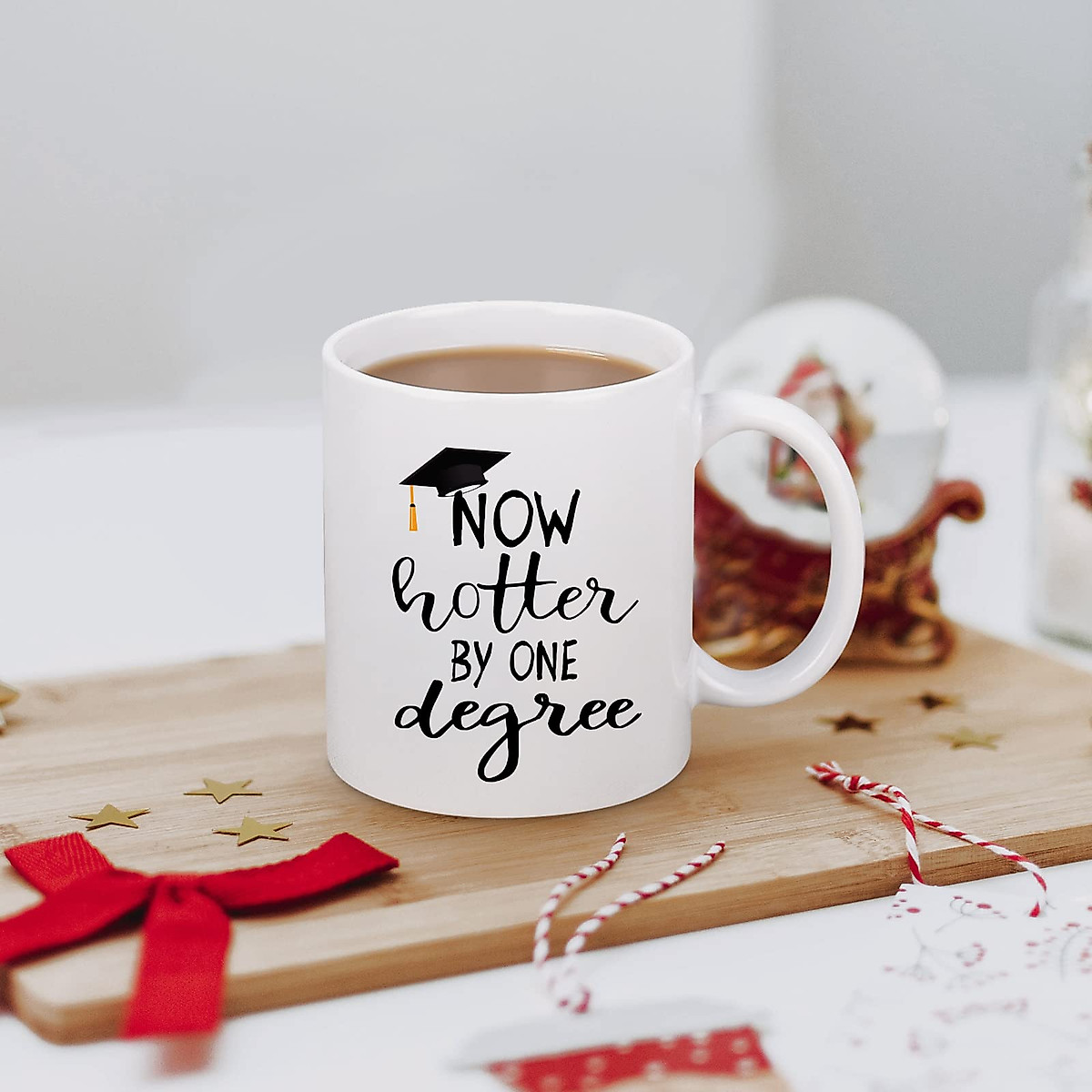 Cabtnca Graduation Gifts for Him Her, Now Hotter by One Degree Mug, Gifts for College High School Graduates, Men's Female College High School Graduation Gifts for Friends, 11 Oz White