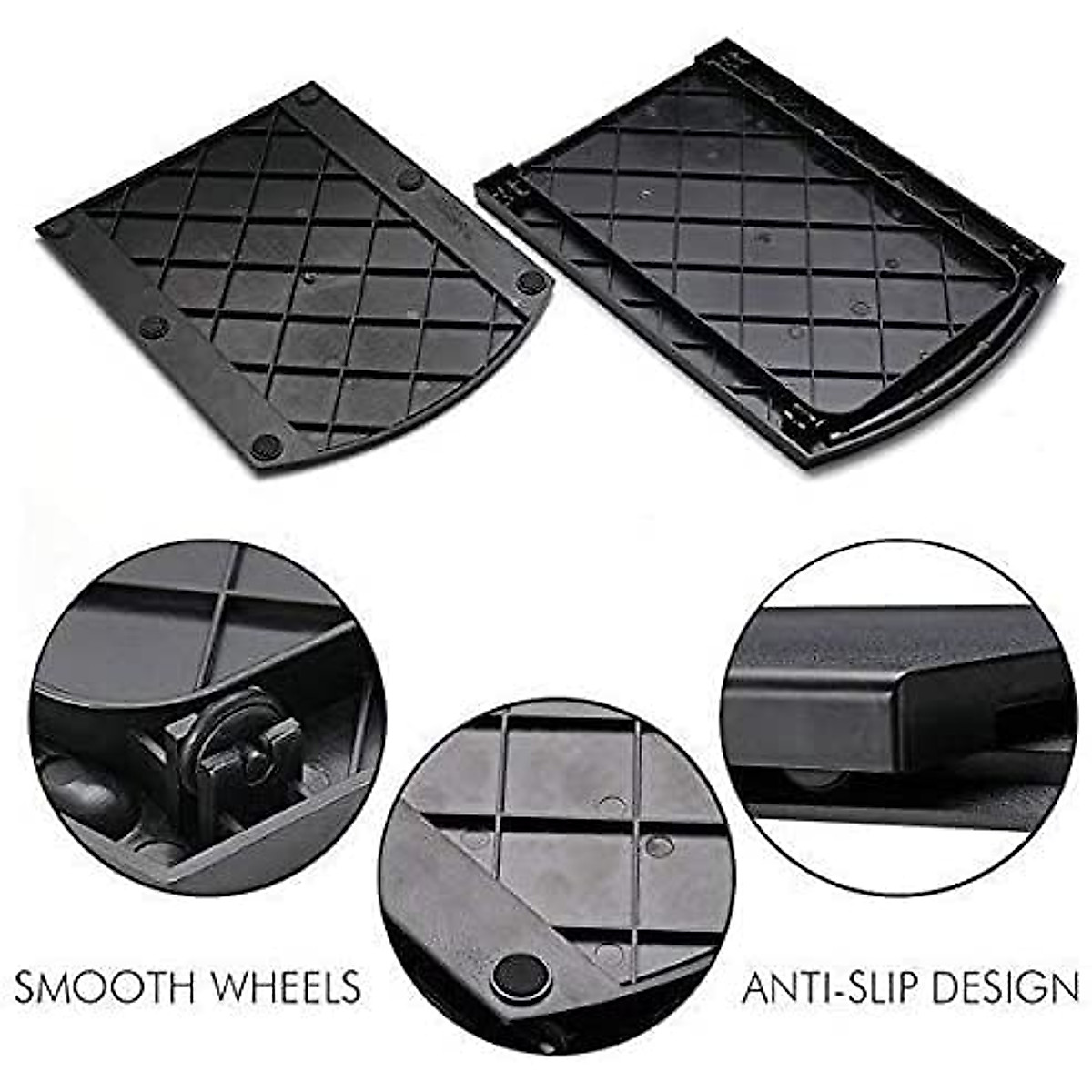 Poztiv Sliding Kitchen Counter Caddy (3 Pack). Made of Durable ABS. Countertop Storage Sliding Tray - For Blender, Toaster, Kitchen Appliances. Dishwasher Proof. Includes large 'microfibre' Cloth