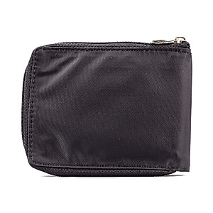 Big Skinny Men's Zippered Bi-Fold Slim Wallet, Holds Up to 25 Cards, Black