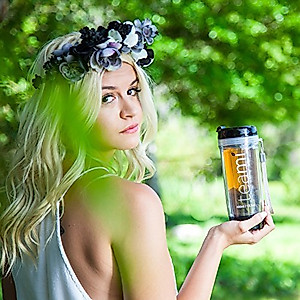 Teami Tea Tumbler Infuser Bottle - Black, 20 Ounce - BPA FREE - Double Walled Mug, Hot or Cold - Our Best Infusion Bottles for Infused Fruit, Smoothies, Tea, even Coffee