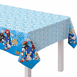 Amscan Sonic Plastic Table Cover - 54" x 96" (1 Piece) - Spill-Proof, Durable & Beautiful Design - Perfect for Parties, Events, Home & More