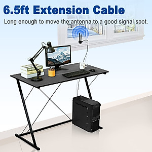 Eightwood Dual Band WiFi Antenna 2.4GHz 5GHz RP-SMA WiFi Antennae with 6.5ft Extension Cable for PC Desktop Computer PCI PCIe WiFi Bluetooth Card Wireless Network Router