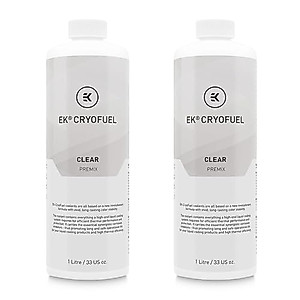 EKWB EK-CryoFuel Premix PC Coolant, 1000mL, Clear, 2-Pack