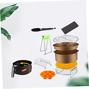 INOOMP 1 Set 7 Grilling Accessories Gold Cooking Grate for Grill Air Fryer Grill Accessories Barbecue Accessories Hiking Accessories Barbecue Tool 12 Piece Set Travel Outdoor