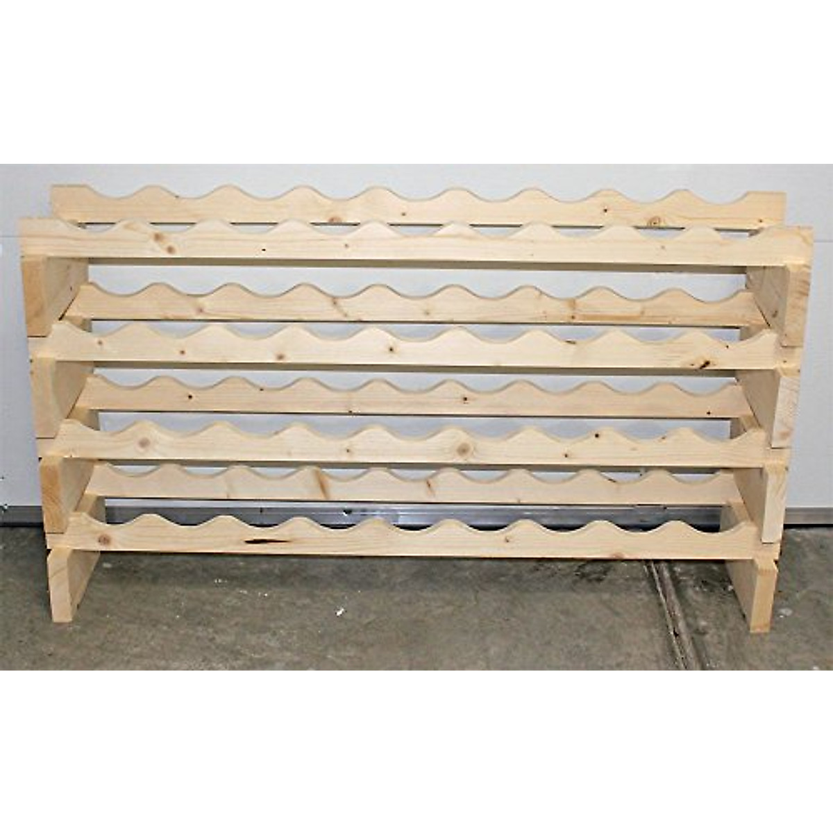 DisplayGifts Magnum Bottle Stackable Modular Wine Rack Storage Stand Wooden Holder Shelves WN50-1500 ml/1.5 Liter (Natural Wood, Unstained)