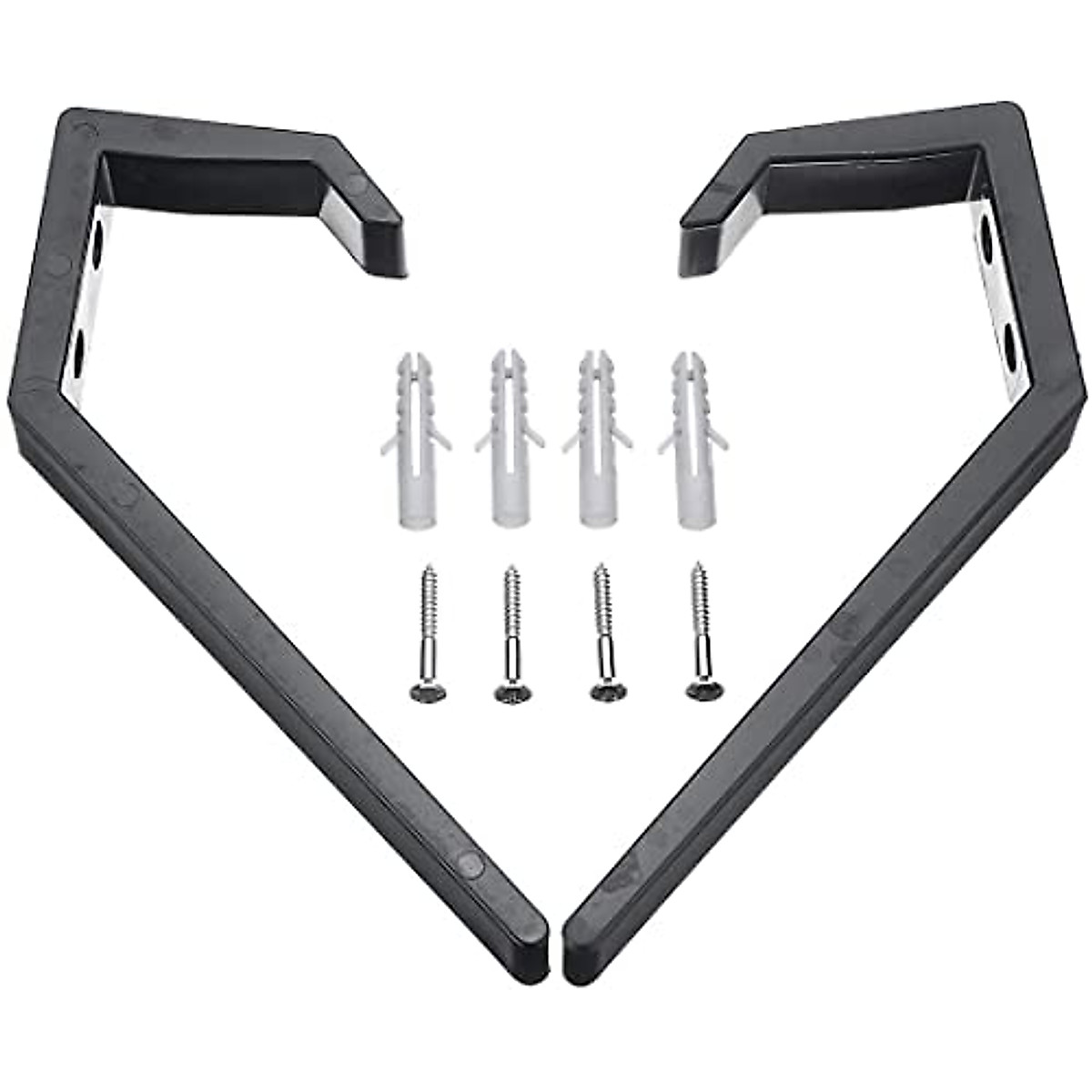 BabyKim ABS Helmet Holder 2pcs Helmet Holder Hook Jacket Bags Wall Mount Cloth Display Rack Hanger (Black)