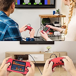 Retro Handheld Game Console, Melusen Video Game Console with 500 Classical FC Games 3.5-Inch Color Screen 800mAh Rechargeable Battery Gameboy Support for Connecting TV and Two Players (500 Games-Red)