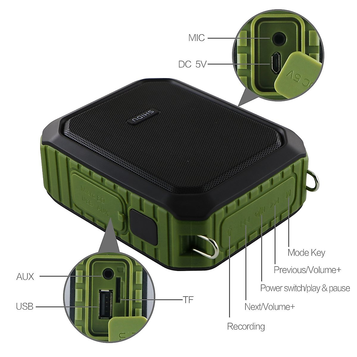 Voice Amplifier for Teachers, Portable Speaker with Wired Microphone, Personal PA System and Megaphone, 18W, 4400mAh, Feature Bluetooth, Record, Waterproof, for Teaching, Speech Tour Guide M800