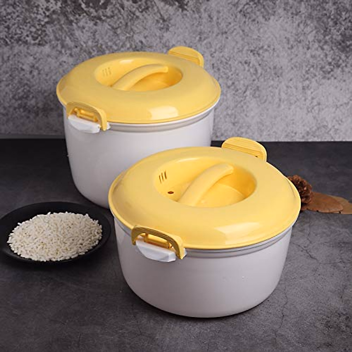 CKMSYUDG Portable Microwave Oven Rice Cooker Multifunctional Steamer 2800Ml Insulation Lunch Box Steaming Utensils for Microwave