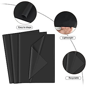 NEBURORA 120 Sheets Black Tissue Paper 14 x 20 Inches Black Wrapping Tissue Paper Bulk Black Wrap Paper Sheets for Gift Bags Packaging Floral Filler Crafts Birthday Christmas Halloween Decor(Black)