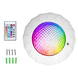 Hoopoocolor LED Pool Lights with Remote, 108 Lamp Beads, IP68 Waterproof, Engineering Grade Chips, RGB Colorful Energy Saving Pool Lamp for Pond, Garden, Party(DC12V/38W)