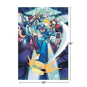 Mega Man X Art Video Game Video Gamer Classic Retro Vintage 90s Gaming MegaMan Capcom Legacy Collection Megaman 11 Mega Man X Dr Wily Cool Wall Art Print Poster 12x18