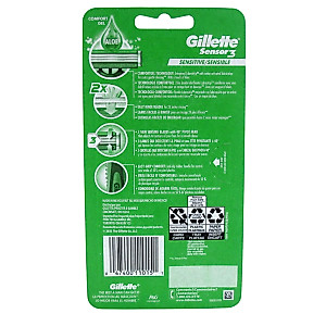 Gillette Sensor 3 Disposable Razors Men's 4 Each (Pack of 2)