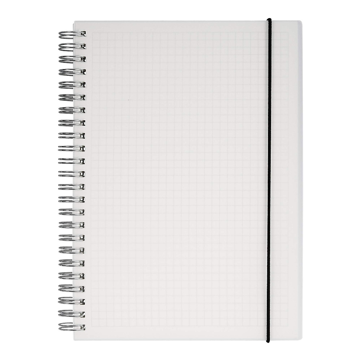 HULYTRAAT Hardcover Graph Ruled Spiral Notebook, 5.8 x 8.3 Inches A5, Transparent, 160-Page 80-Sheet Square Grid Journal (AWPPS1)
