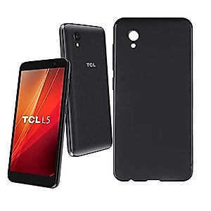AQGG for TCL L5 5033E [5.00"] Case, Soft Silicone Bumper Shell Black Flexible Rubber Phone Protective Cases TPU Cover for TCL L5 5033E -Black