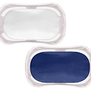 Satin Bassinet Sheets Fit for Rectangle, Hourglass, Oval Bassinet Mattress, 2 Pack, Great Protect for Baby Hair and Skin, Ultra Soft Satin Cradle or Bassinet Sheets, White & Navy Blue