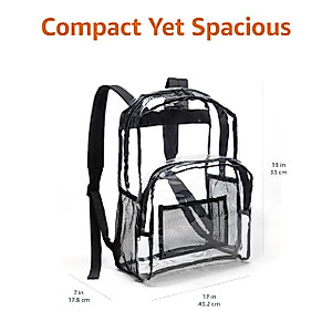 Amazon Basics School Backpack, Clear, School Backpack