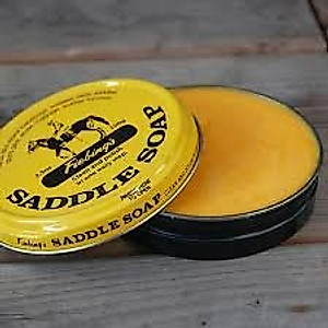 Fiebing's Saddle Soap 3.5oz - Yellow - Clean, Polish and Maintain Saddles, Shoes, Luggage, Handbags - Thoroughly Cleans & Restores Natural Preservative Leather Oils to Maintain Suppleness & Strength