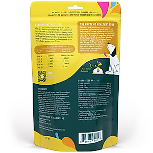 Happy Go Healthy Dog Gut Health Probiotics Supplement | Improves Digestive Health and Immune System Support for Dogs and Puppies | All Natural Ingredients Tasty Kibble Dog Food Topper | 60 Count Pack