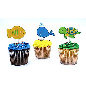 Under the Sea Animals Cupcake Toppers 12 PCS, Cake Picks, Baby Shower, Animals Birthday Party Decorations Supplies, Ocean Sea Themed …