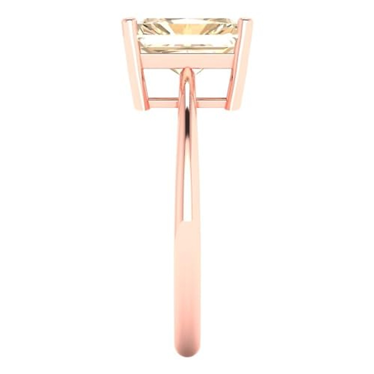 Clara Pucci 2.5ct Radiant Cut Solitaire Genuine Natural Morganite Wedding Bridal Designer Anniversary Engagement Ring 14k Rose Gold
