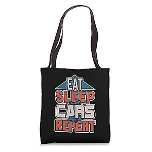 Eat Sleep Cars Repeat Car Enthusiast Mechanic Tote Bag