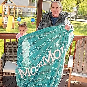 Custom Name Throw Blanket, Personalized King Size Blanket, Mother’s Day Quilt, Graduation Throws Personalized, Personalized Family Name Blanket, Grandma Name Blanket, Great Gift for Birthday, Gigi