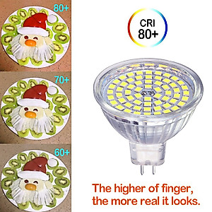 OTTOSEA MR16 LED Bulbs, GU5.3 Light Bulbs,5W (50 Watt Equivalent), 12V ACDC, Daylight White 6000K, 120 Degree Beam Angle Two pin for Landscape,Recessed,Track Lighting, Non Dimmable, Pack of 6