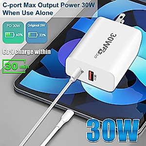 USB C Fast Charger 30W,cshare PD 3.0 USB Wall Charger,Foldable Power Adapter for Google Pixel 6 Pro,for iPhone 14pro/14/13/12/11/XR, MacBook,Pad Pro,AirPods,Galaxy S22 ultra S21, 6.6ft USB C to C Cord